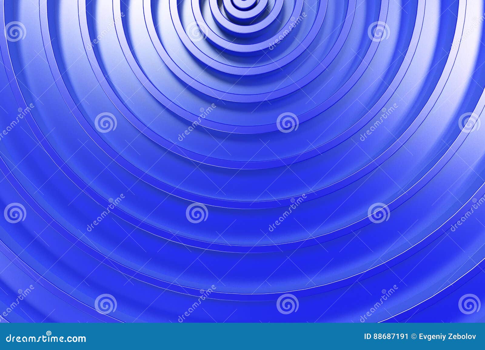 Blue Concentric Spiral on Blue Background Stock Illustration ...