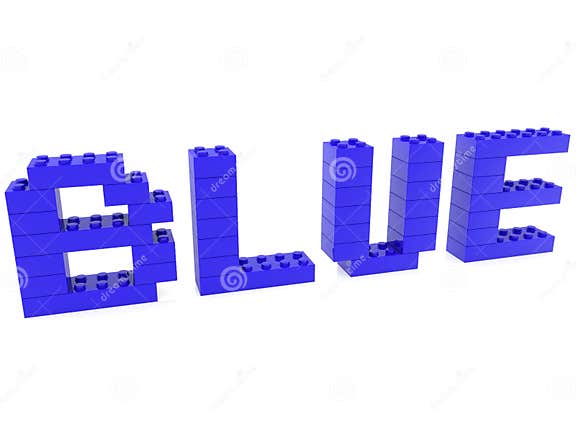 BLUE Concept from Blue Toy Bricks To White Stock Illustration ...
