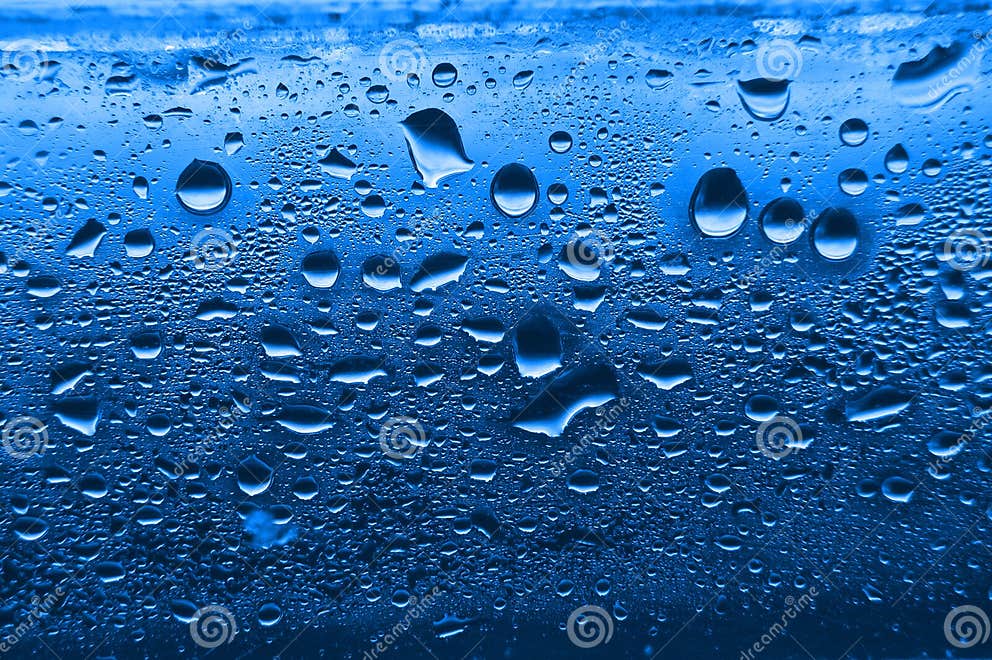 Blue Condensation Water Drops Stock Photo - Image of clean, cool: 15236920