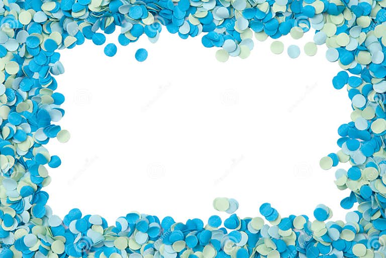 Blue confetti frame stock photo. Image of closeup, paper - 14720054