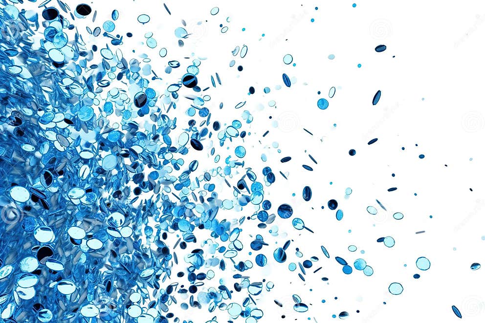 Blue Confetti Isolated on White Background. Generated by AI Stock ...