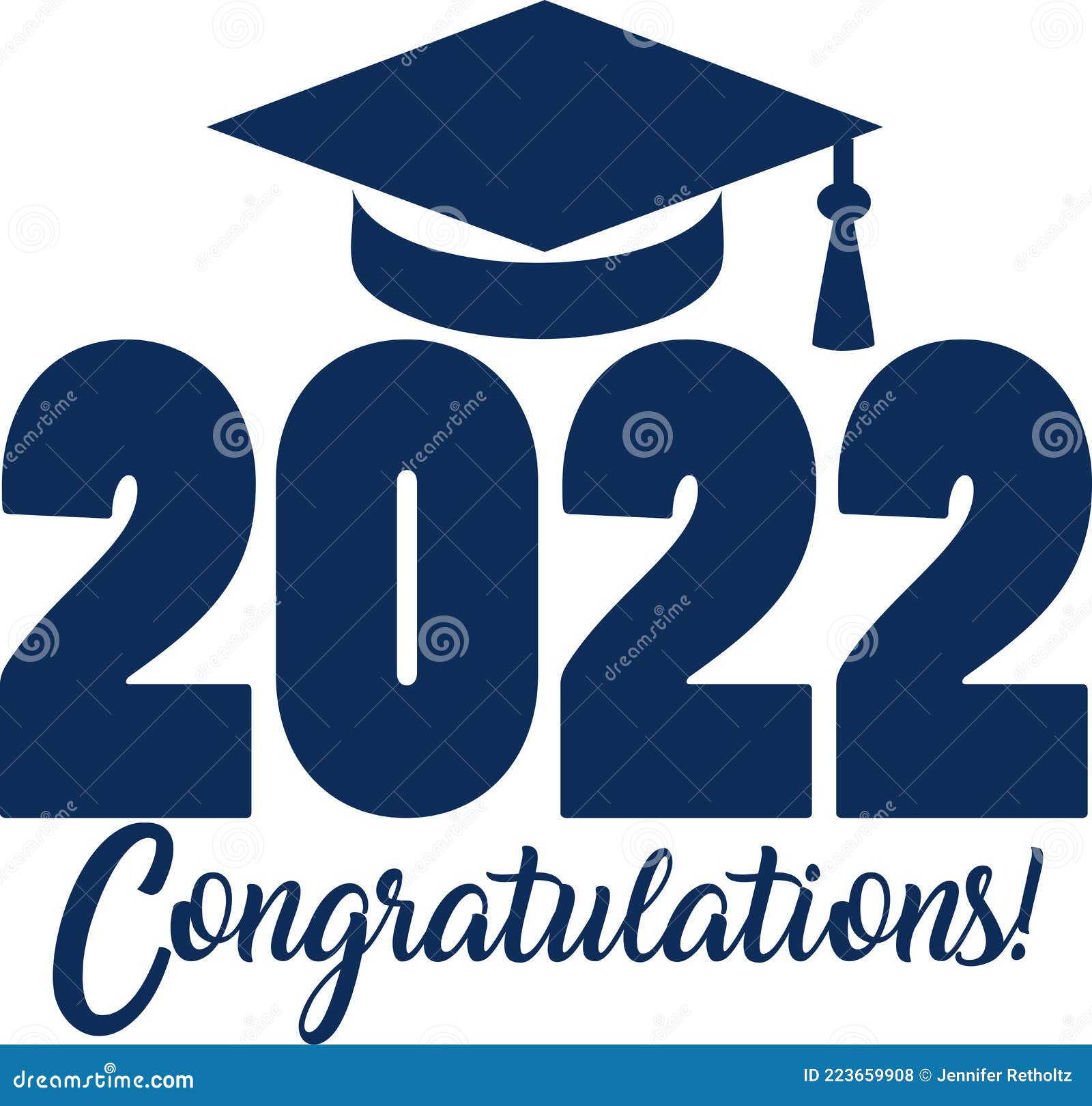 Blue Congratulations Class of 2022 Stock Illustration - Illustration of ...
