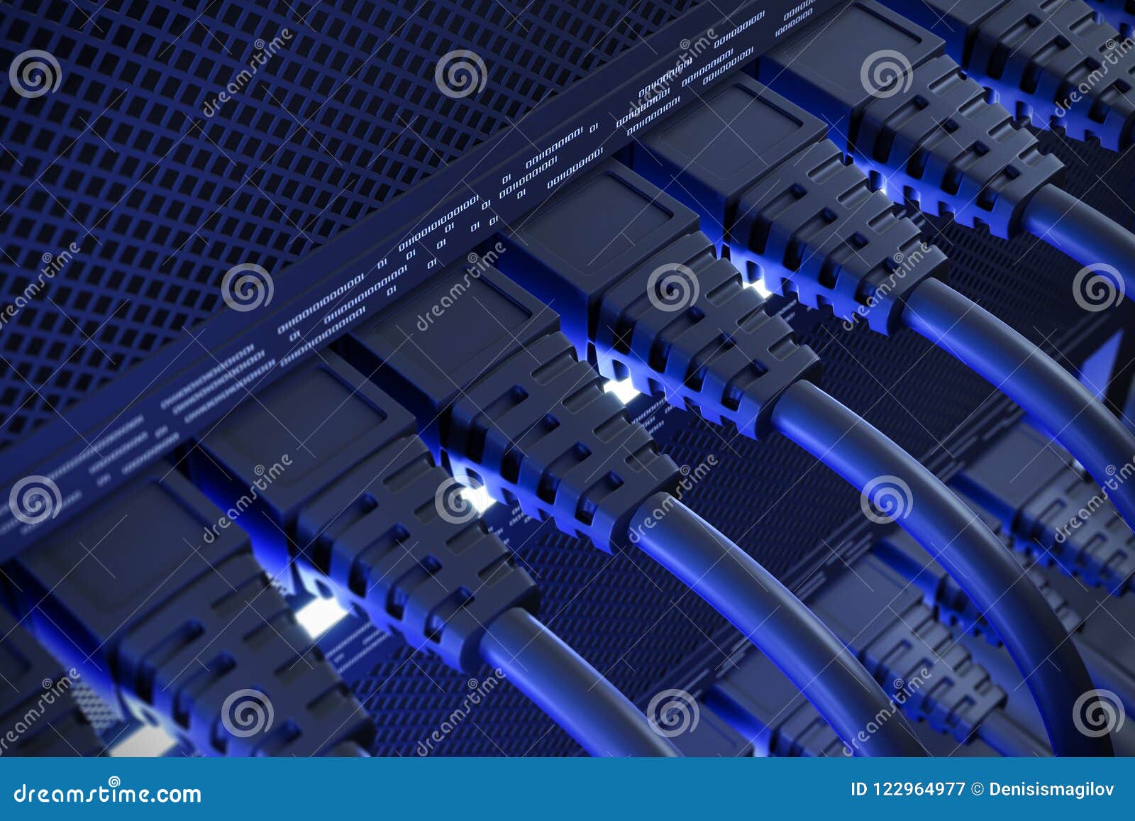 Blue Connection Lan Wires Communication Concept Stock Illustration ...