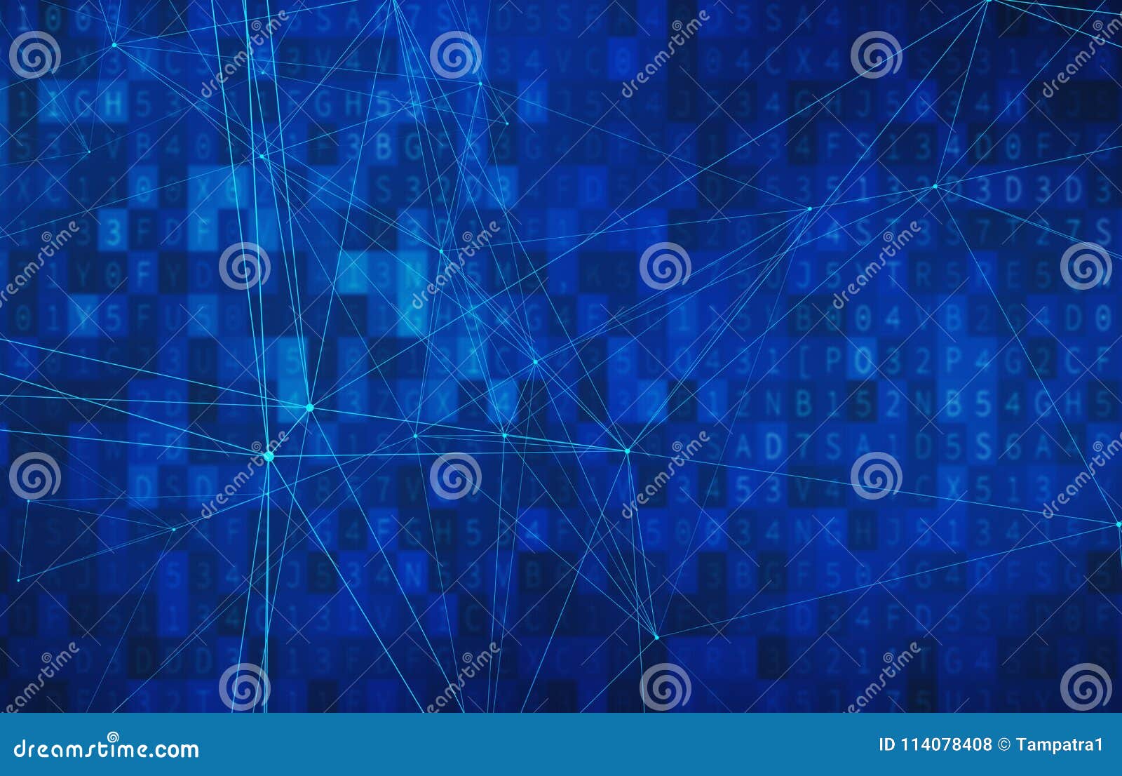 Blue Connection Lines on Data Screen Background for Computer Stock ...