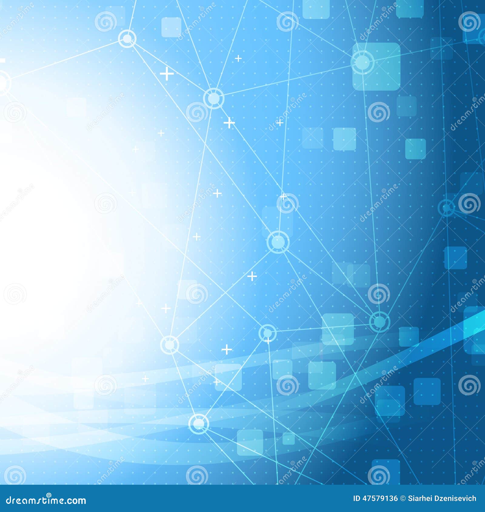 Blue Connection Model Bright Business Background Stock Vector ...