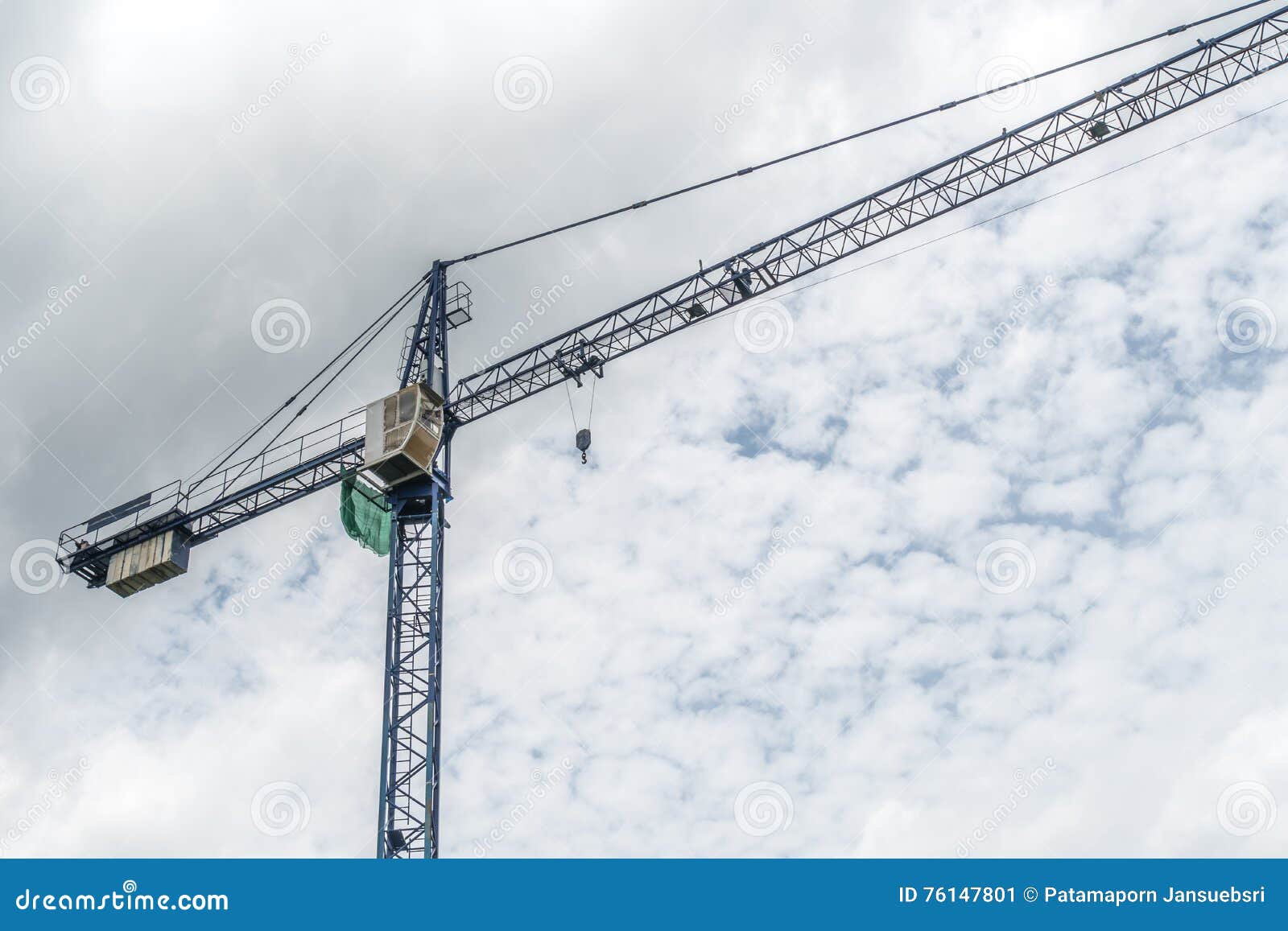 Blue construction crane stock image. Image of machinery - 76147801