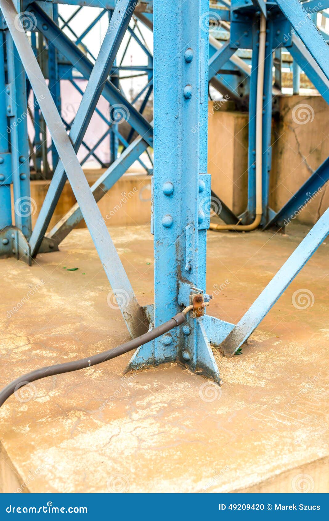Blue construction earthing stock photo. Image of detail - 49209420