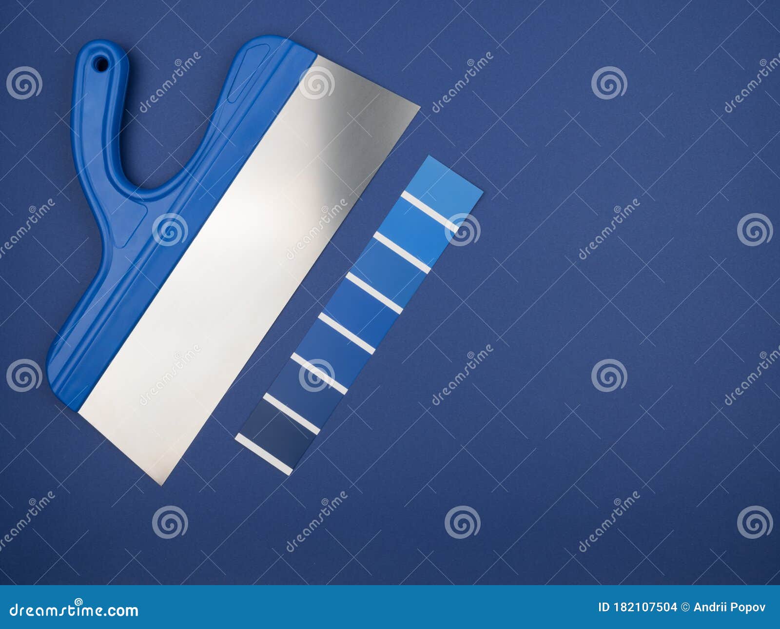 Blue Construction Tools on a Blue Background with a Blue Palette of ...