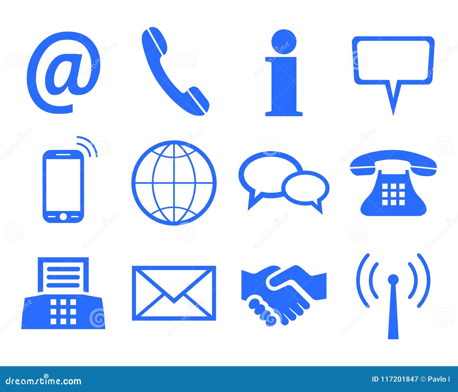 Blue Contact Icons - Vector Stock Vector - Illustration of cell ...