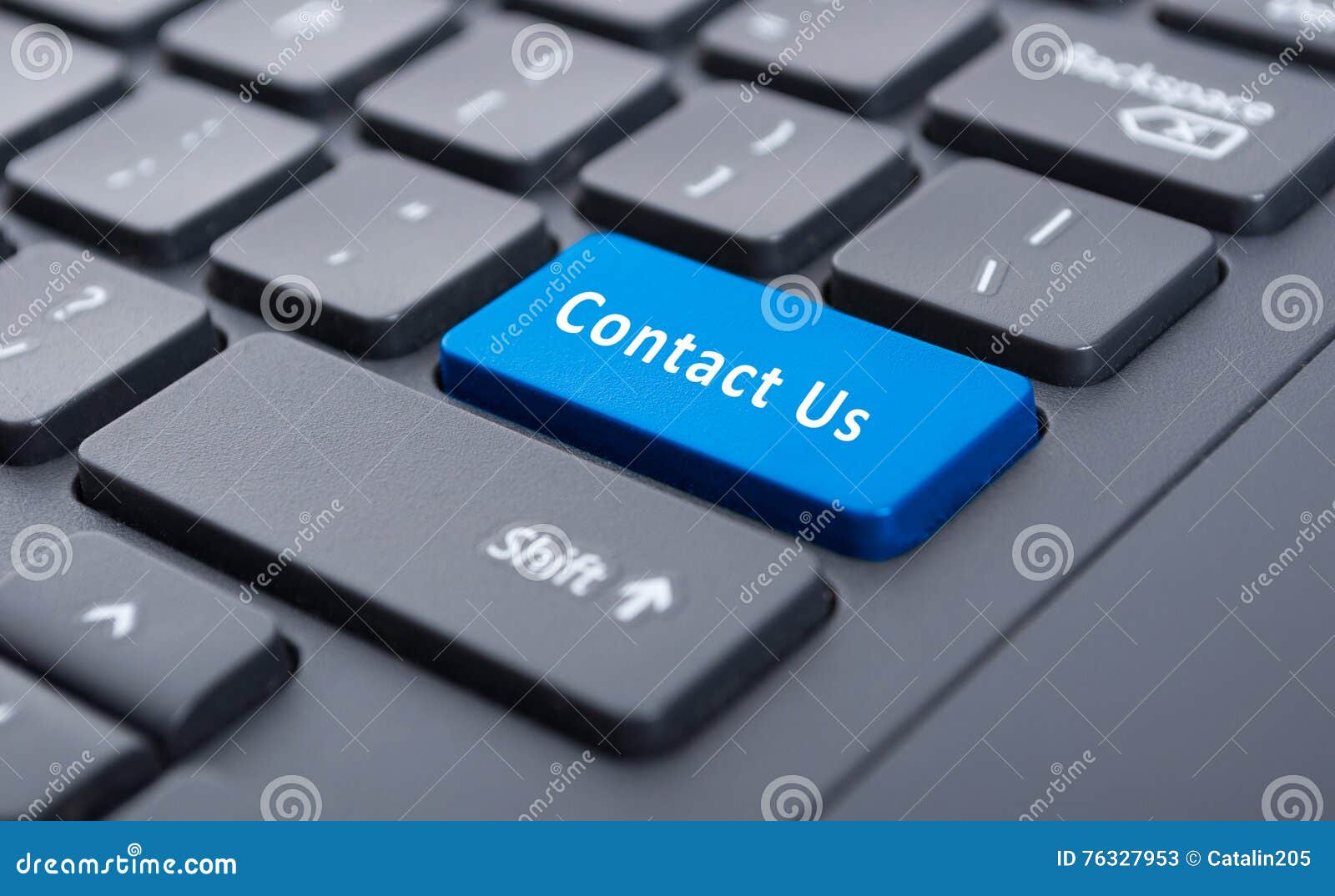 Blue Contact Us Button on Black Keyboard Concept Stock Image - Image of ...