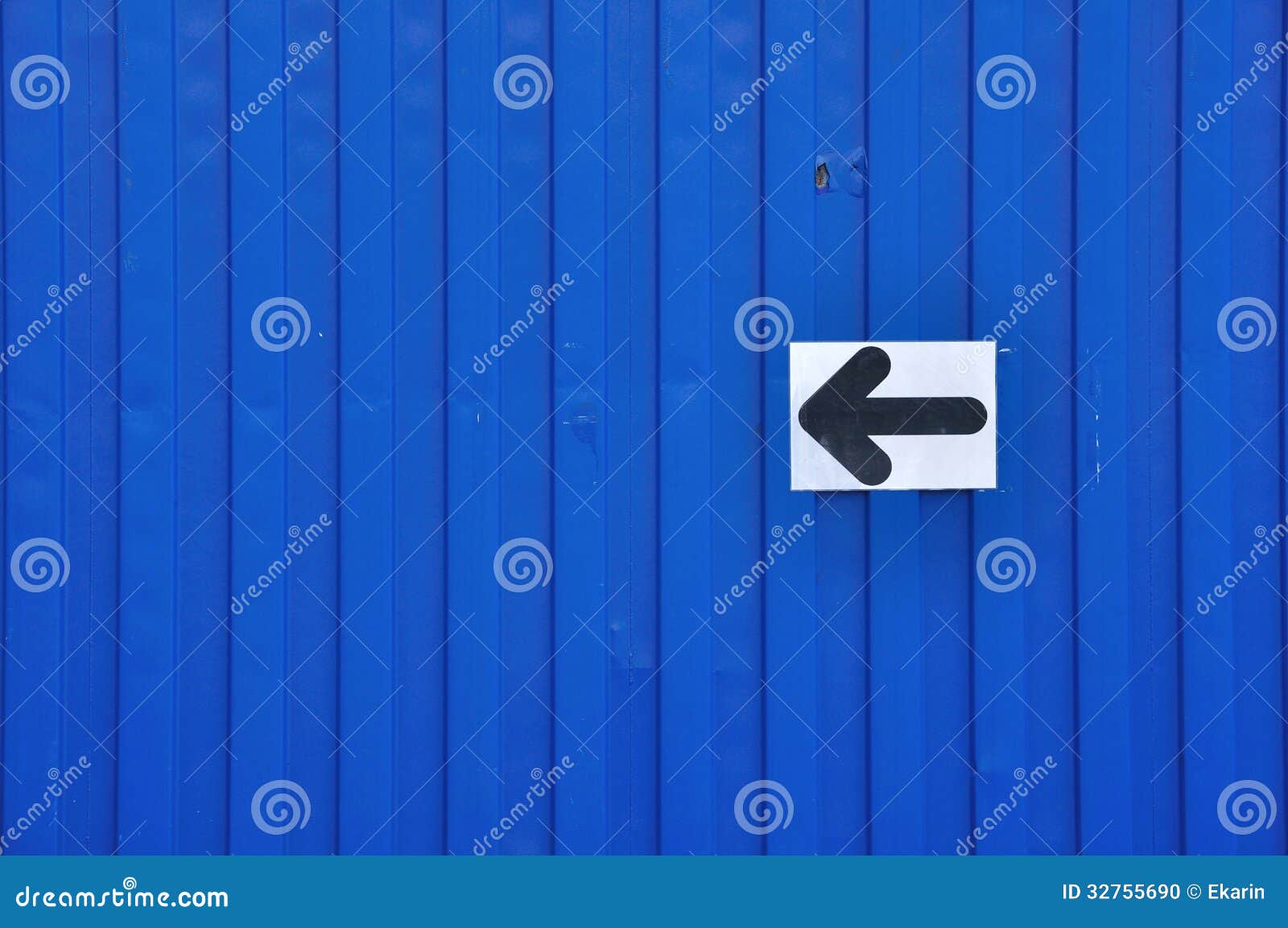 Blue Container with the Arrow Sign. Stock Photo - Image of steel ...