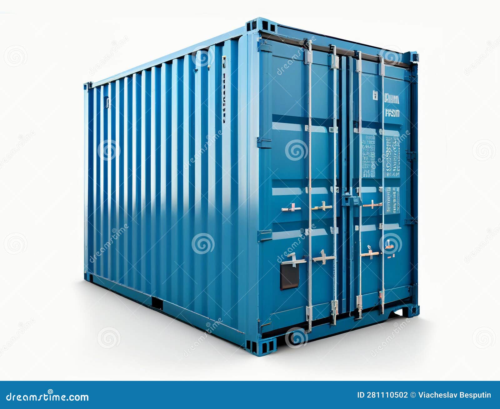Blue Container on a White Background. Stock Illustration - Illustration ...