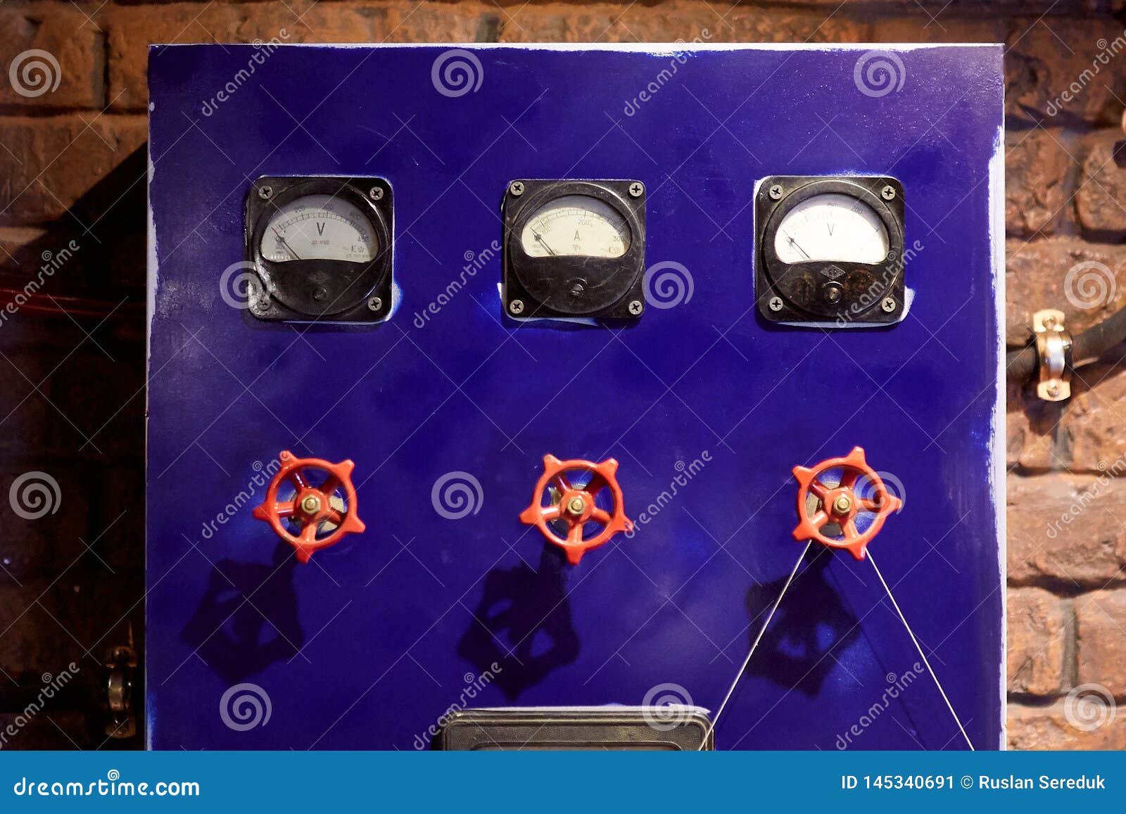 Blue Control Panel with Valves Stock Image - Image of hydraulics, panel ...