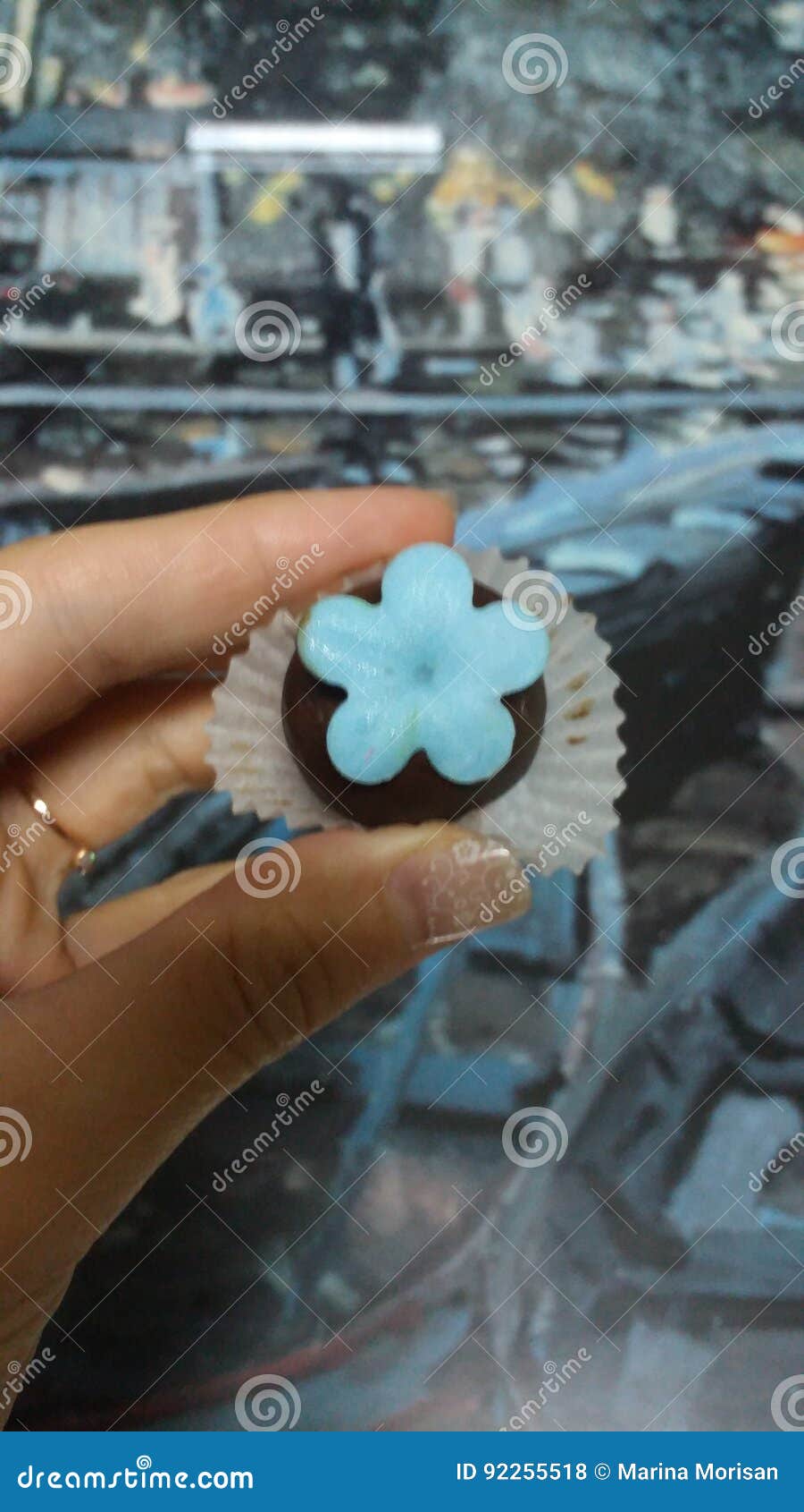 Blue cookie flower stock photo. Image of cookie, flower - 92255518