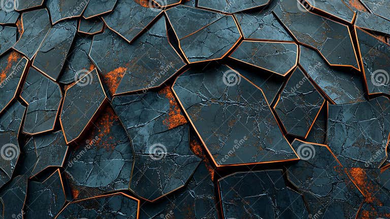 Blue and Copper Geometric Shapes Create an Abstract Background. Stock ...