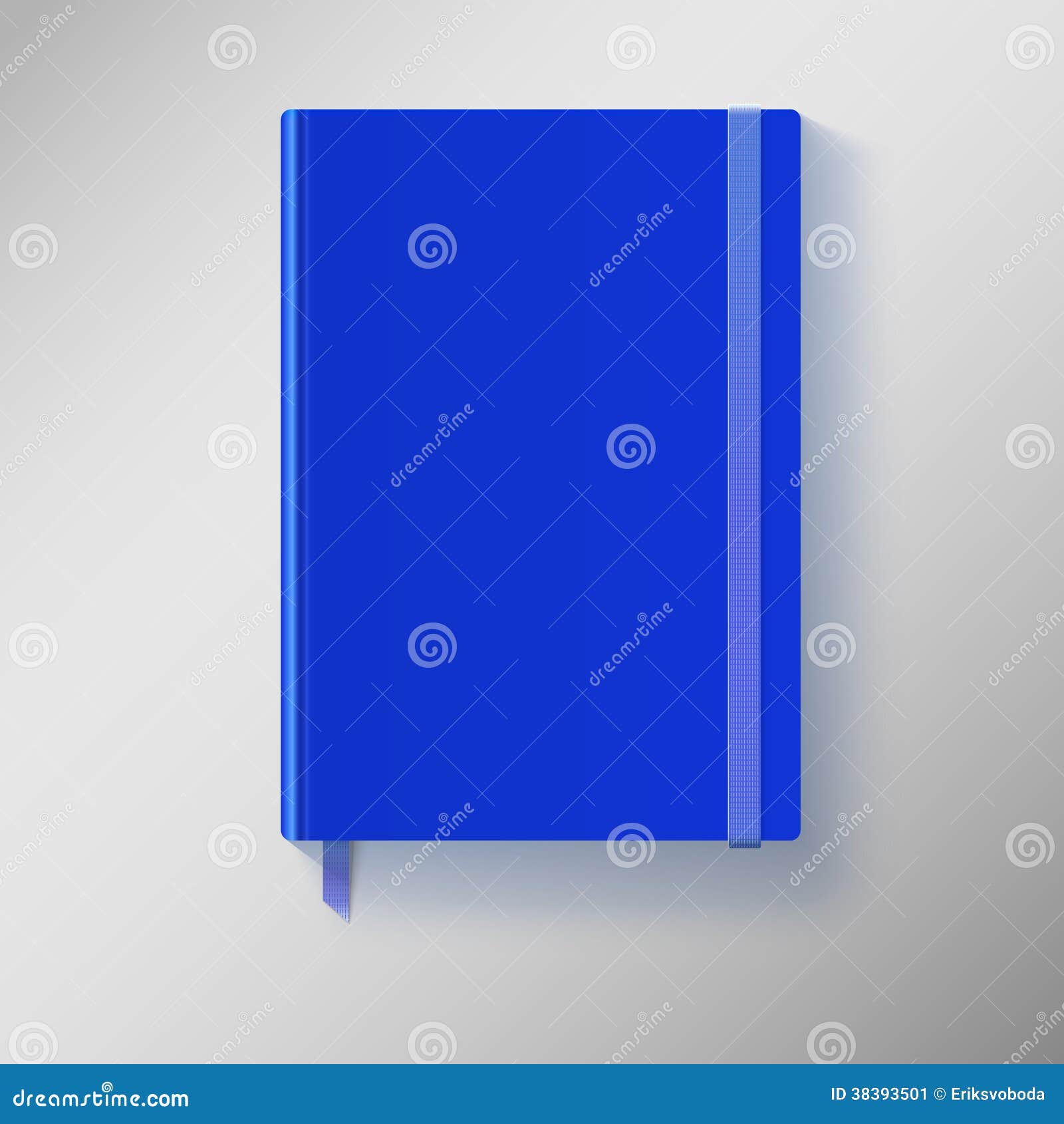 Blue Copybook with Elastic Band and Bookmark. Stock Vector ...