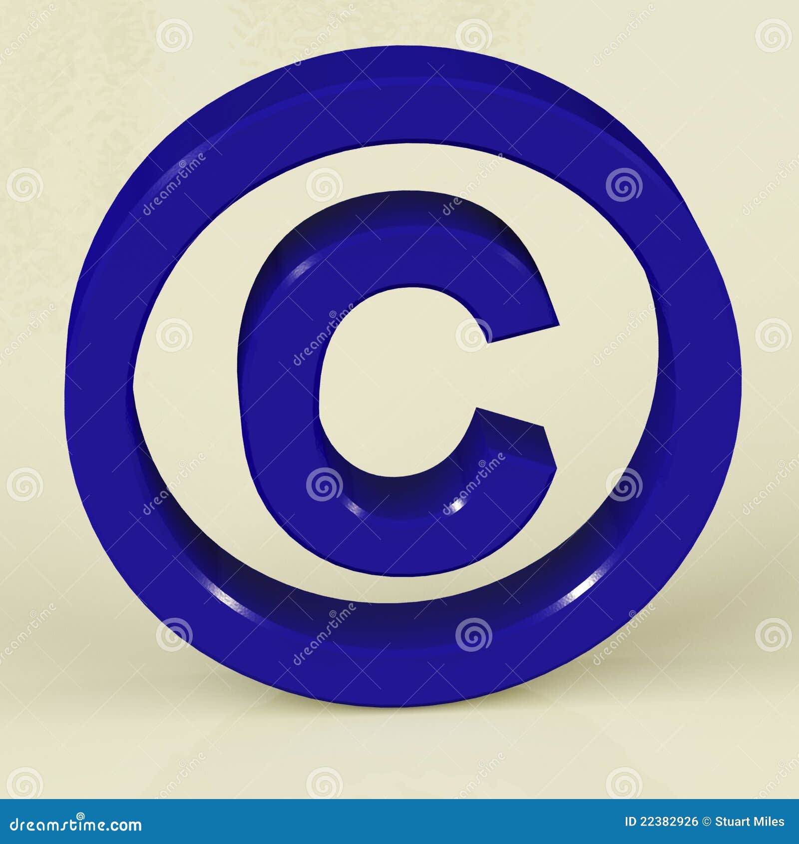 Blue Copyright Sign Representing Patent Protection Stock Illustration ...