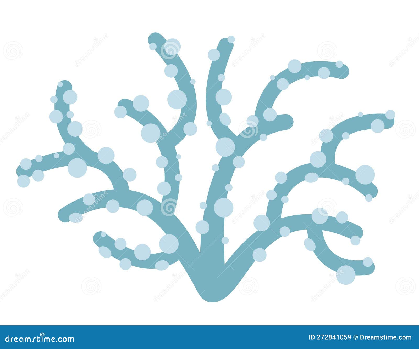 Blue coral in flat style. stock vector. Illustration of beach - 272841059