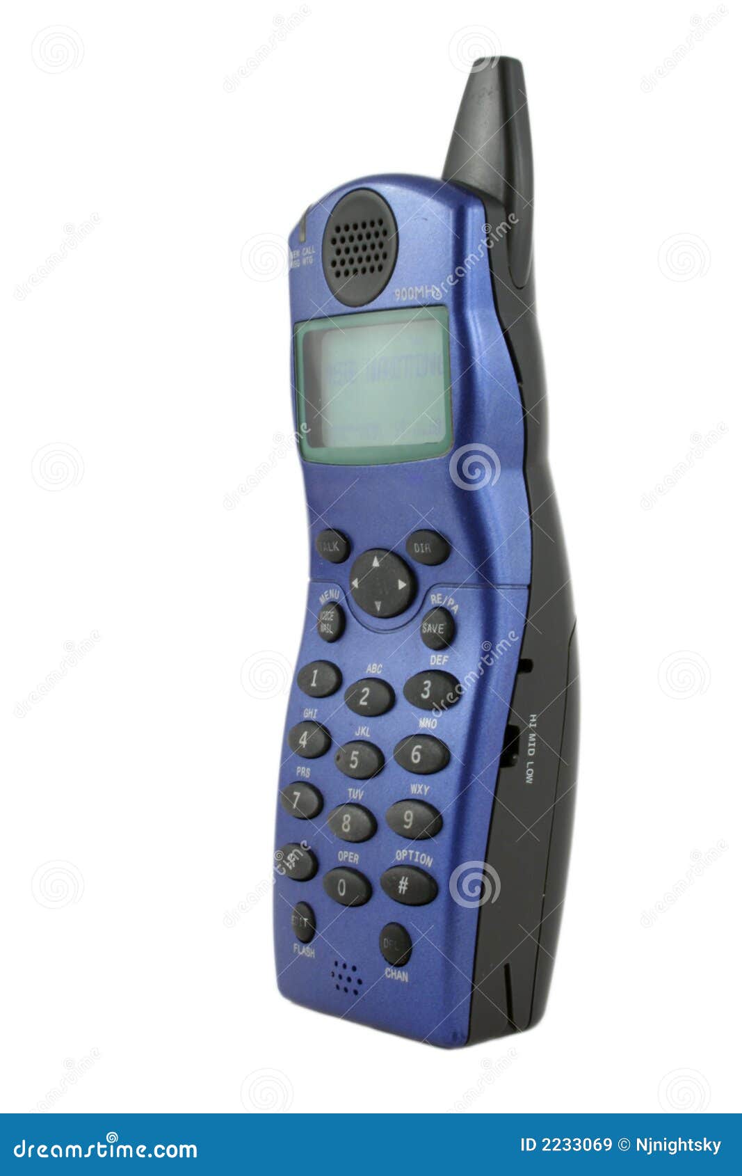 Blue Cordless Phone stock image. Image of dial, mobile - 2233069