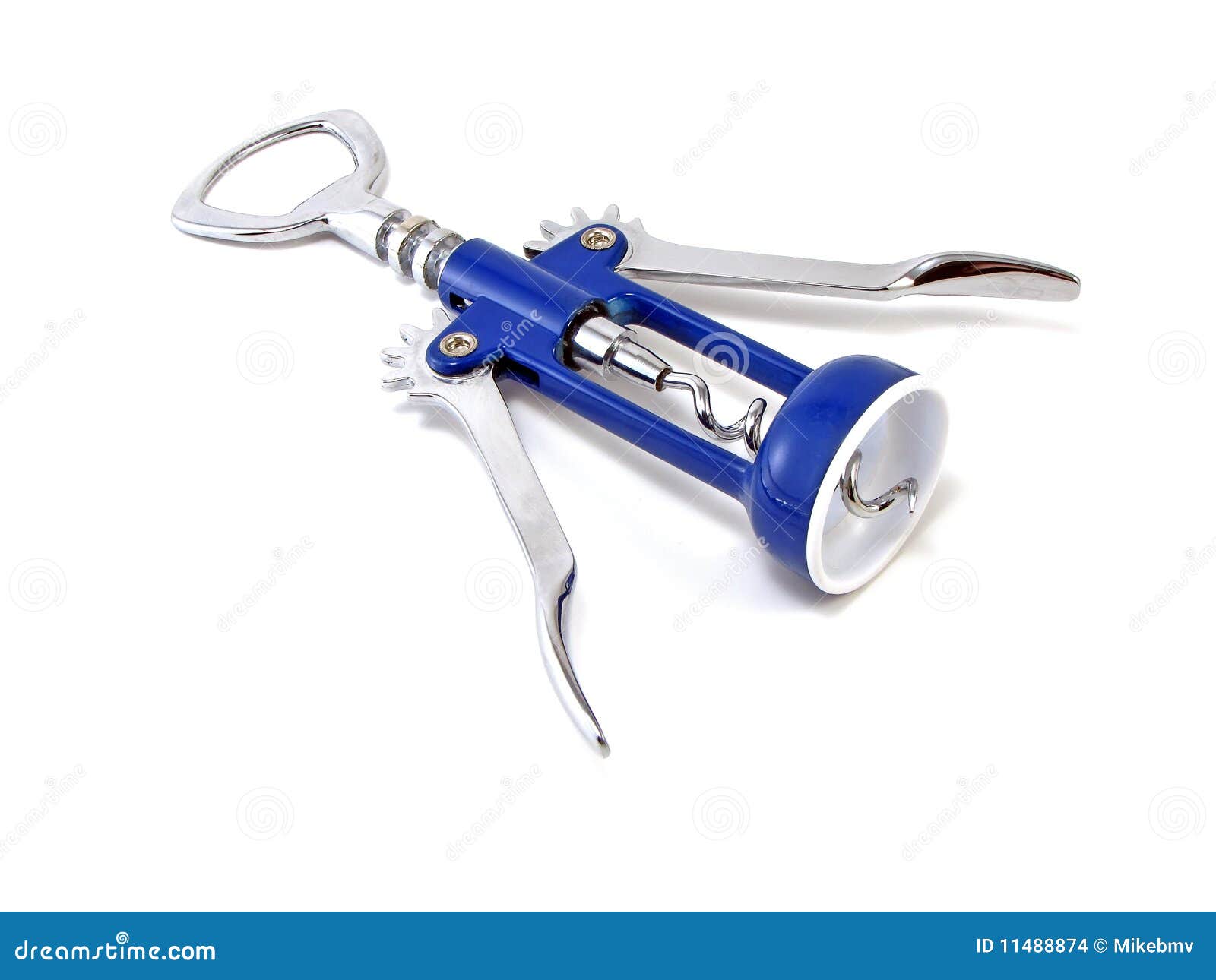 Blue corkscrew stock photo. Image of metal, uncork, corkscrew - 11488874