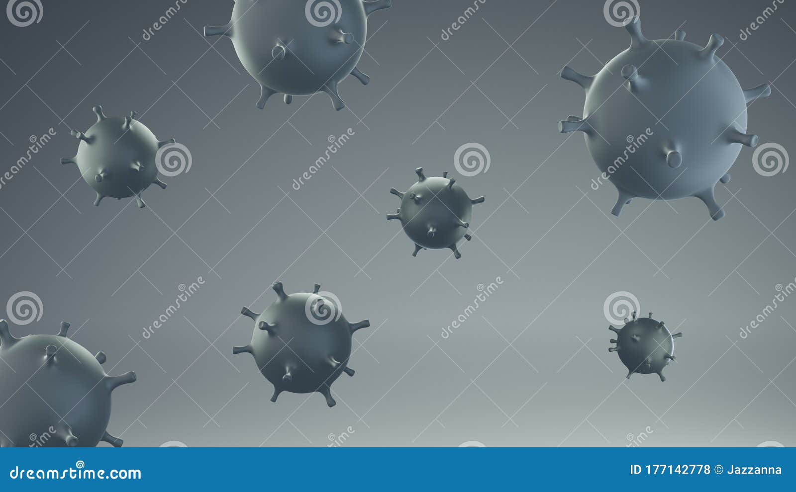 Blue Corona Covid Virus 3D Render Background Stock Illustration ...