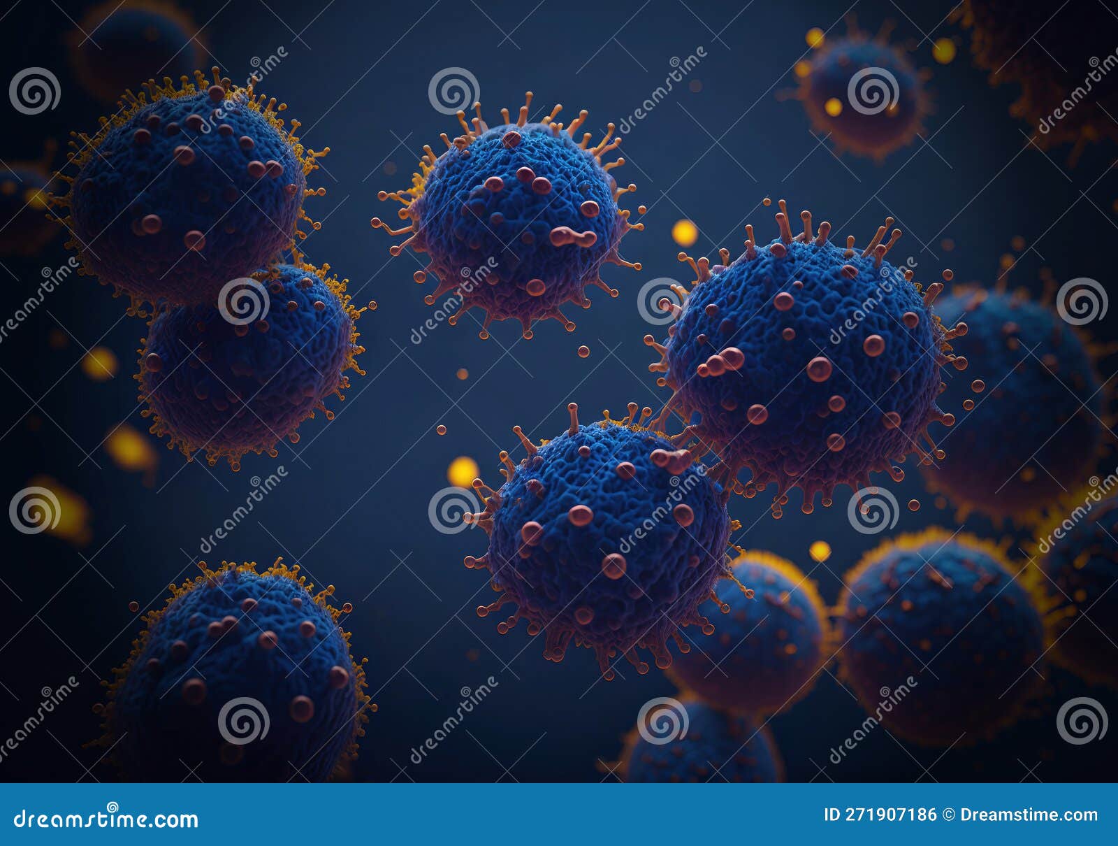 Viruses Molecules Floating Background Stock Illustration - Illustration ...