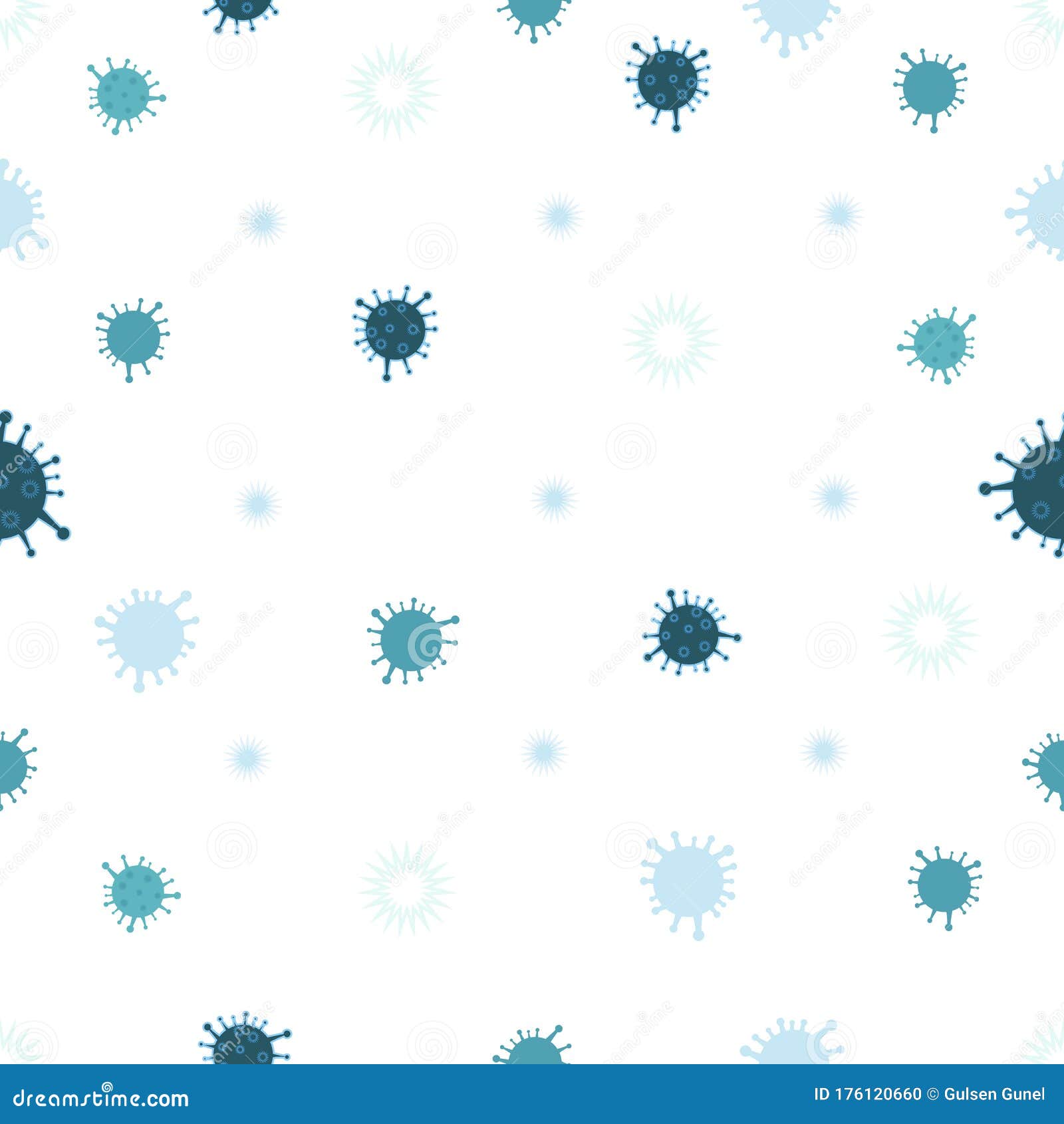 Blue Corona Virus Infection Seamless Pattern Background Stock Vector - Illustration of black ...