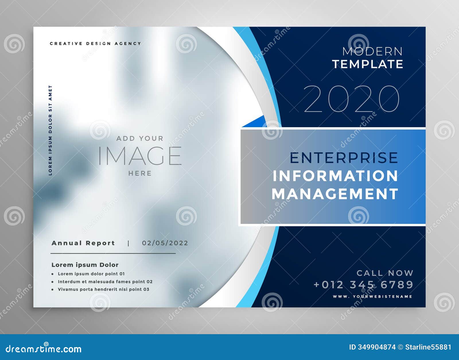 Blue Corporate Presentation Template or Brochure Design Stock Vector - Illustration of ...