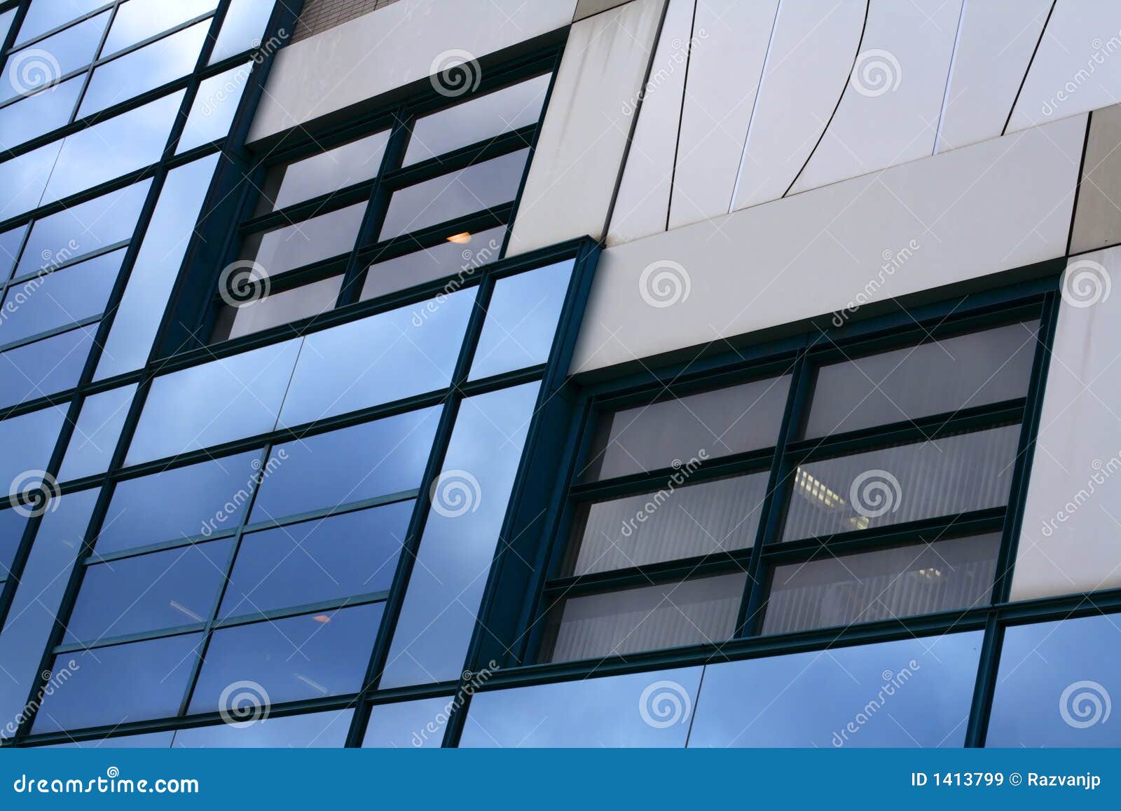 Blue Corporate Windows Wall Stock Image - Image of lines, texture: 1413799