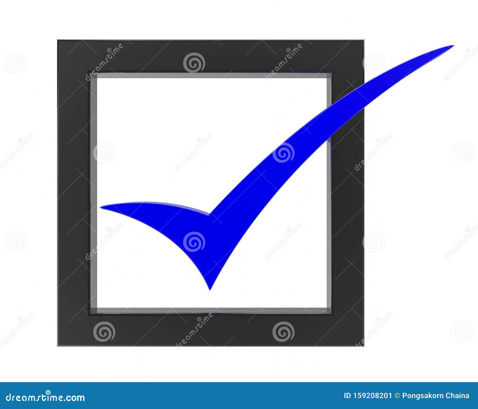 Blue Correct Mark Symbol Isolated on Background Stock Illustration ...