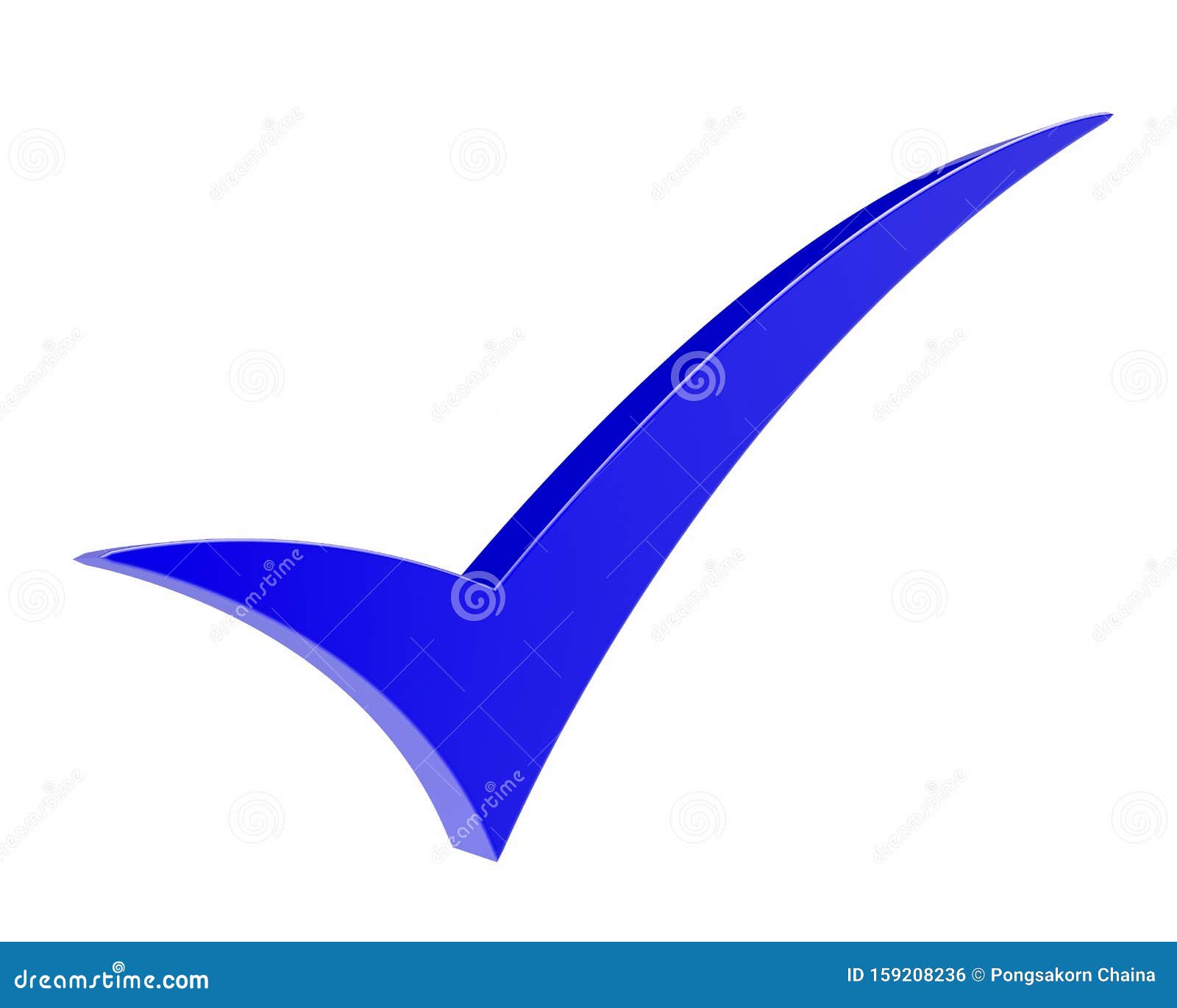Blue Correct Mark Symbol Isolated on White Background Stock ...