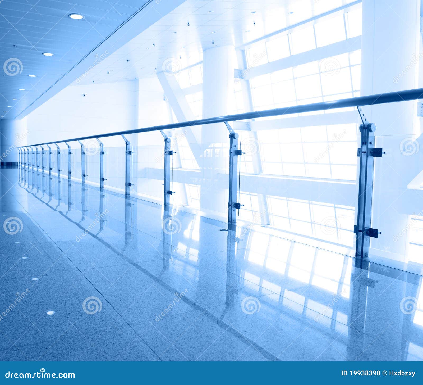 Blue corridor stock photo. Image of clean, glass, medical - 19938398