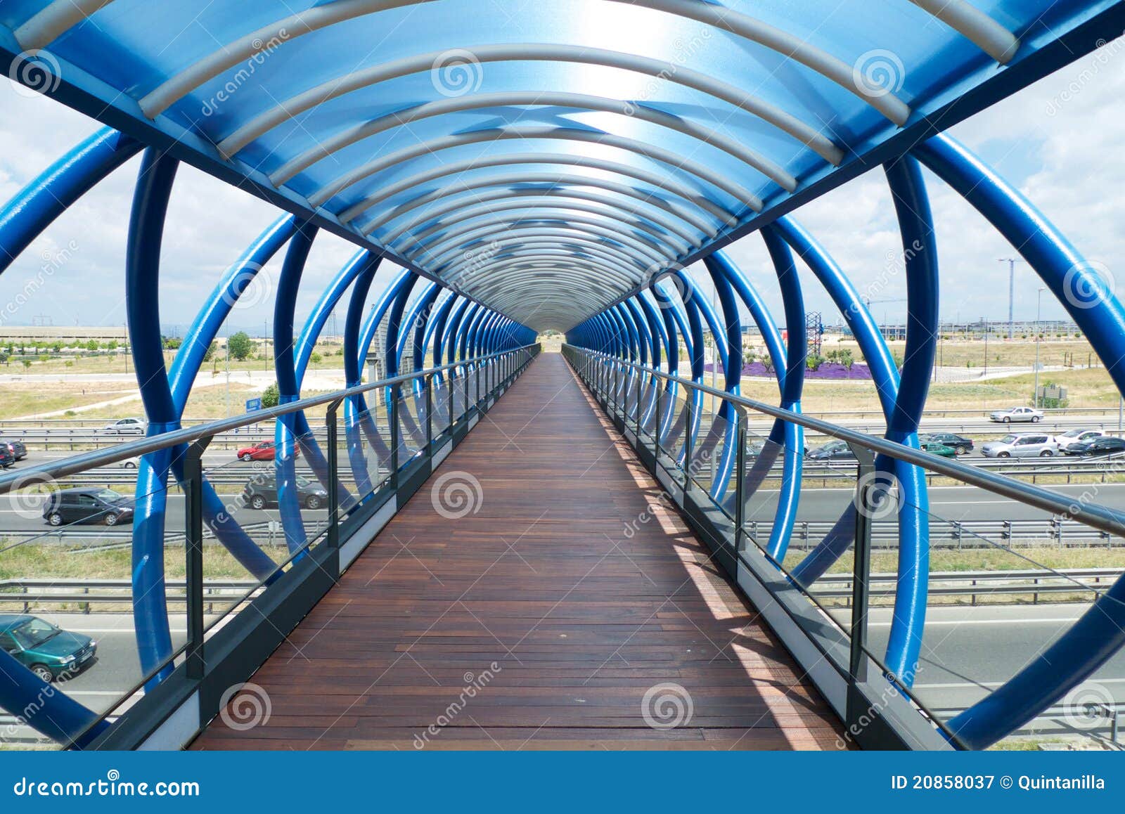 Blue corridor stock image. Image of banisters, alone - 20858037