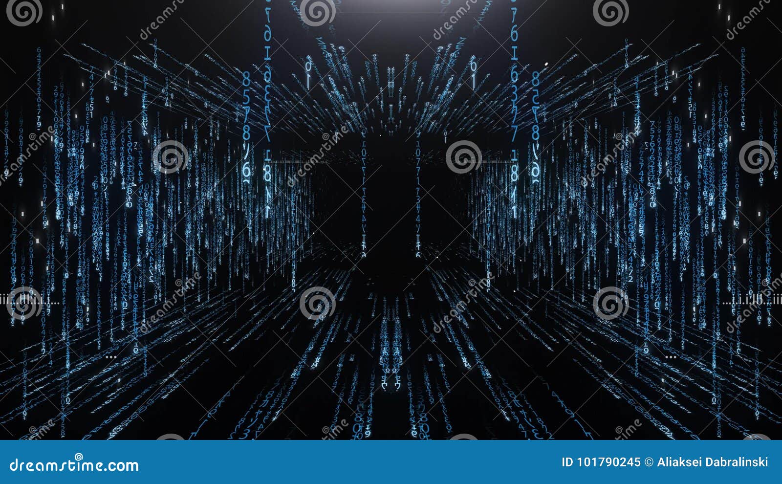 Blue Corridor from the Matrix Code Stock Video - Video of effect ...