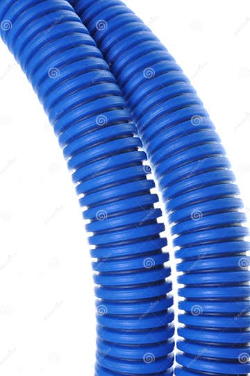 Blue Corrugated Pipe for Electrical High-voltage Cables Stock Image ...
