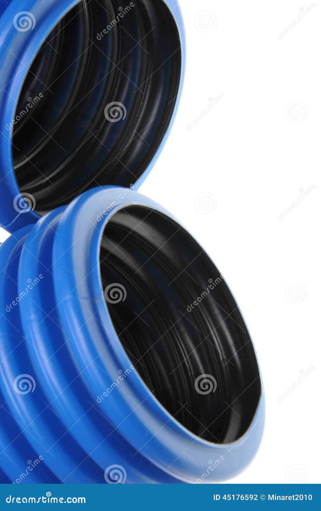 Blue corrugated pipes stock photo. Image of pipework - 45176592