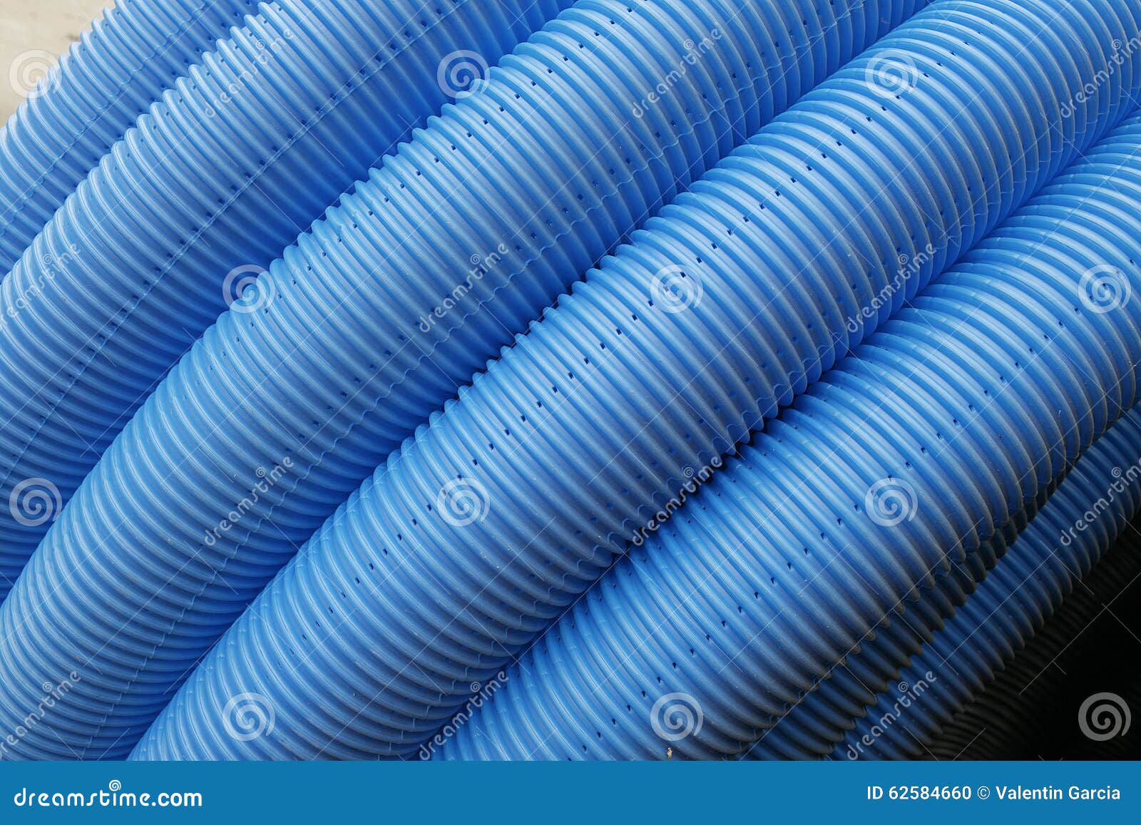 Blue corrugated tube stock photo. Image of works, corrugated - 62584660
