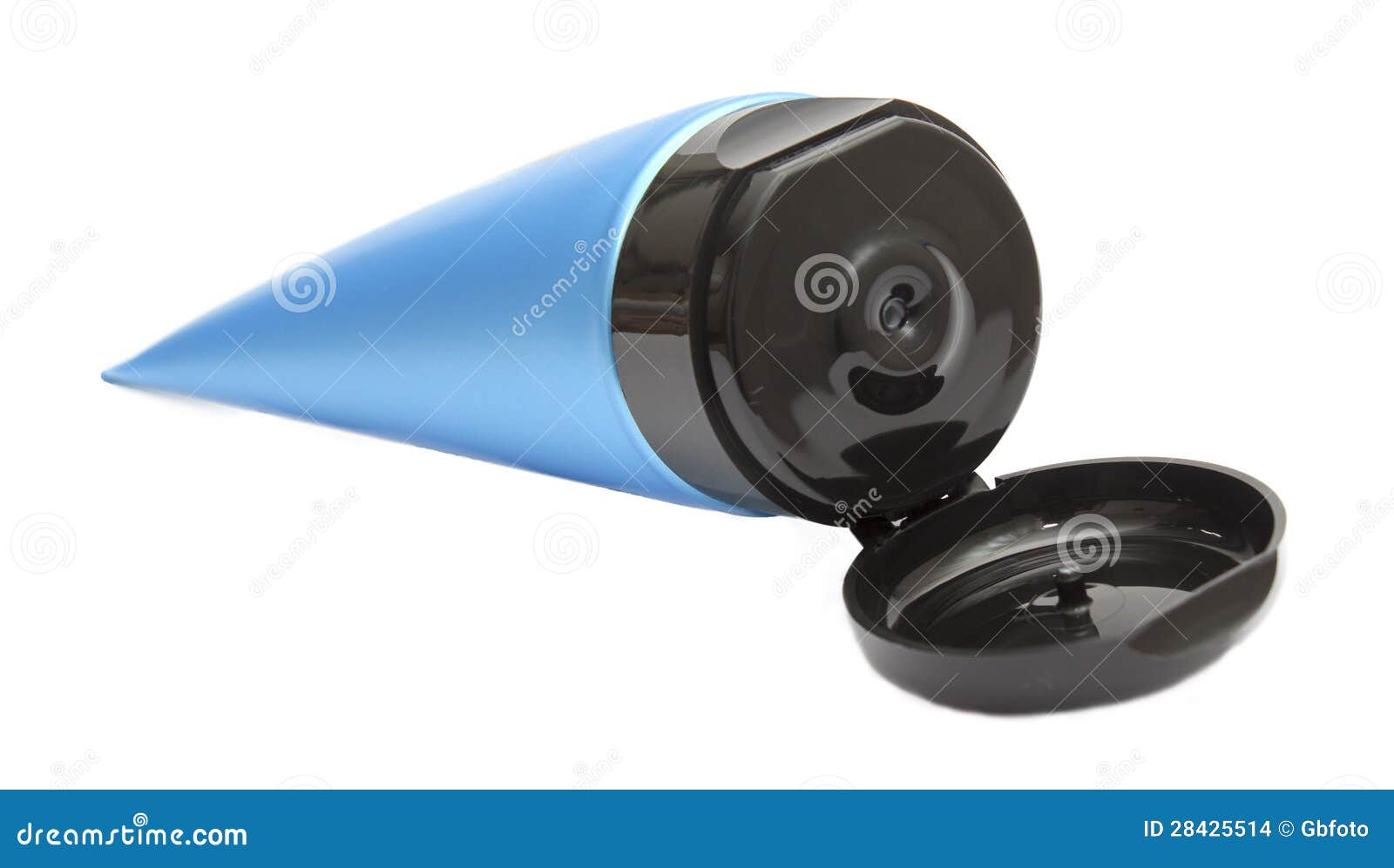Blue Cosmetic Tube with Cap Open Stock Photo - Image of female ...
