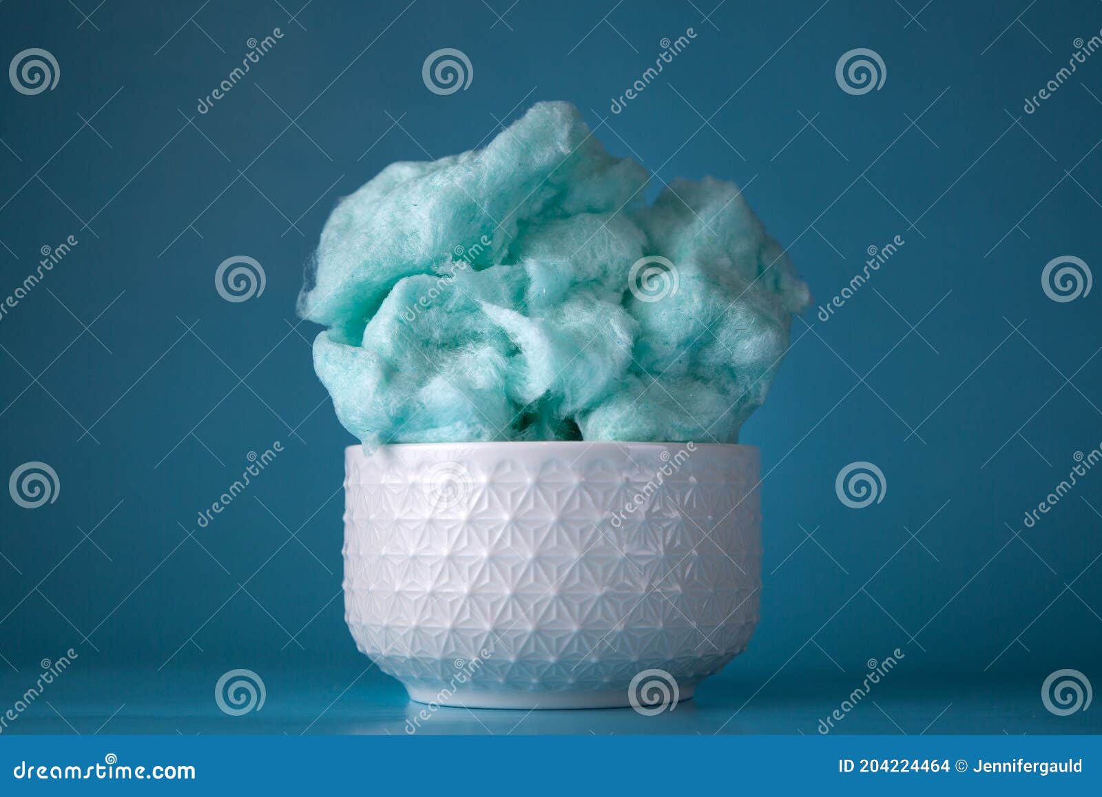 Blue Cotton Candy in Bowl on Blue Background Stock Photo - Image of ...