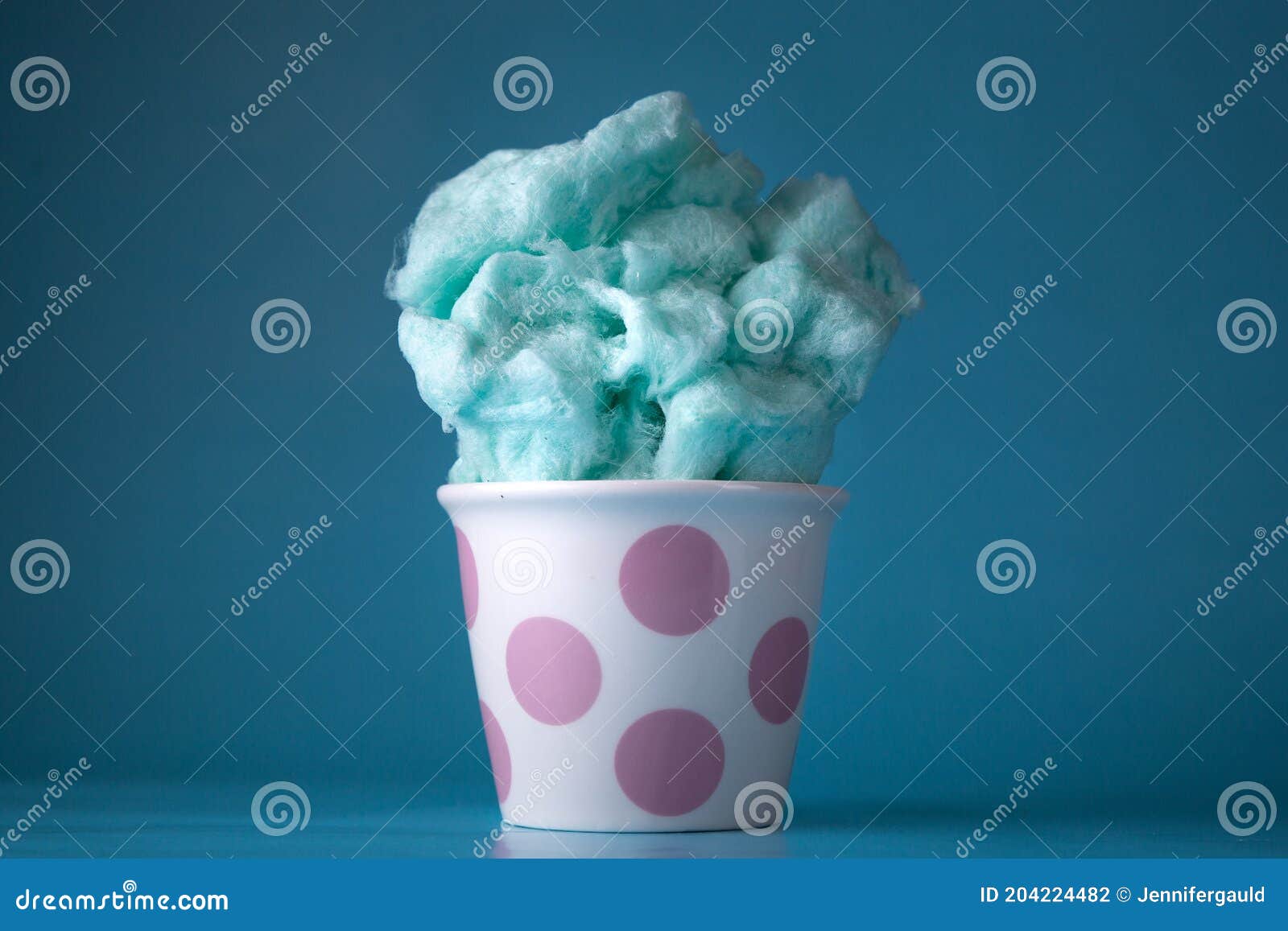 Blue Cotton Candy in Bowl on Blue Background Stock Photo - Image of ...