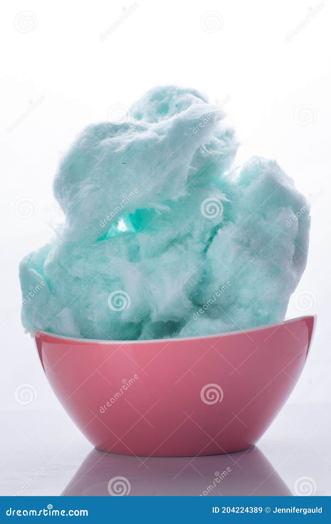Blue Cotton Candy in Bowl on White Background Stock Image - Image of ...