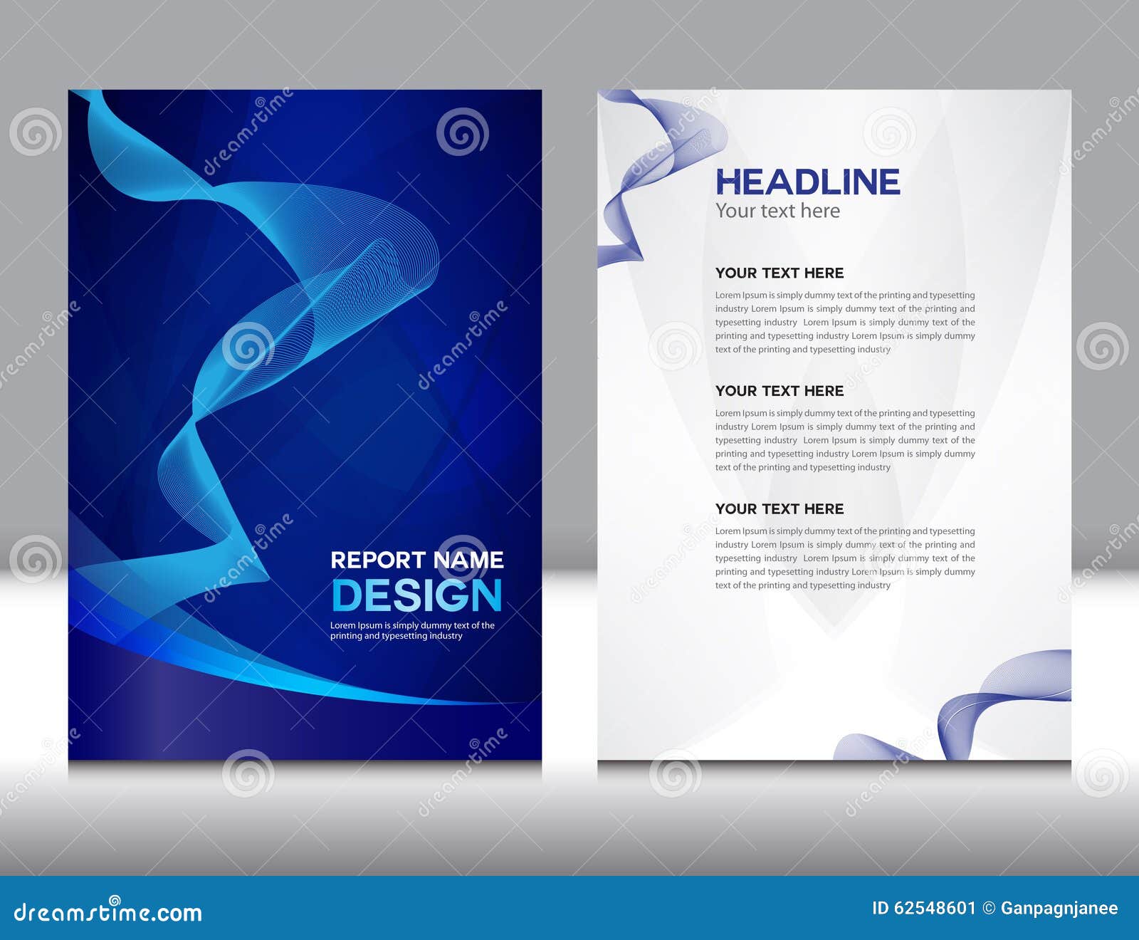 Blue Cover Annual Report Design Stock Vector - Illustration of modern ...