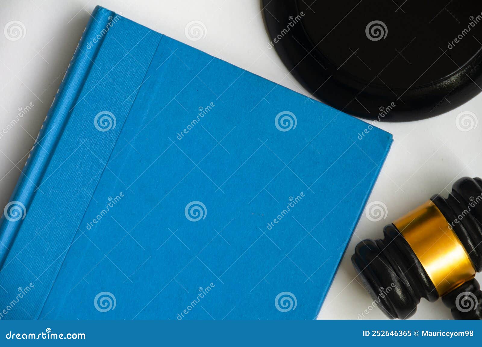 Blue Cover Book and Gavel with Space Customizable for Text or Ideas ...