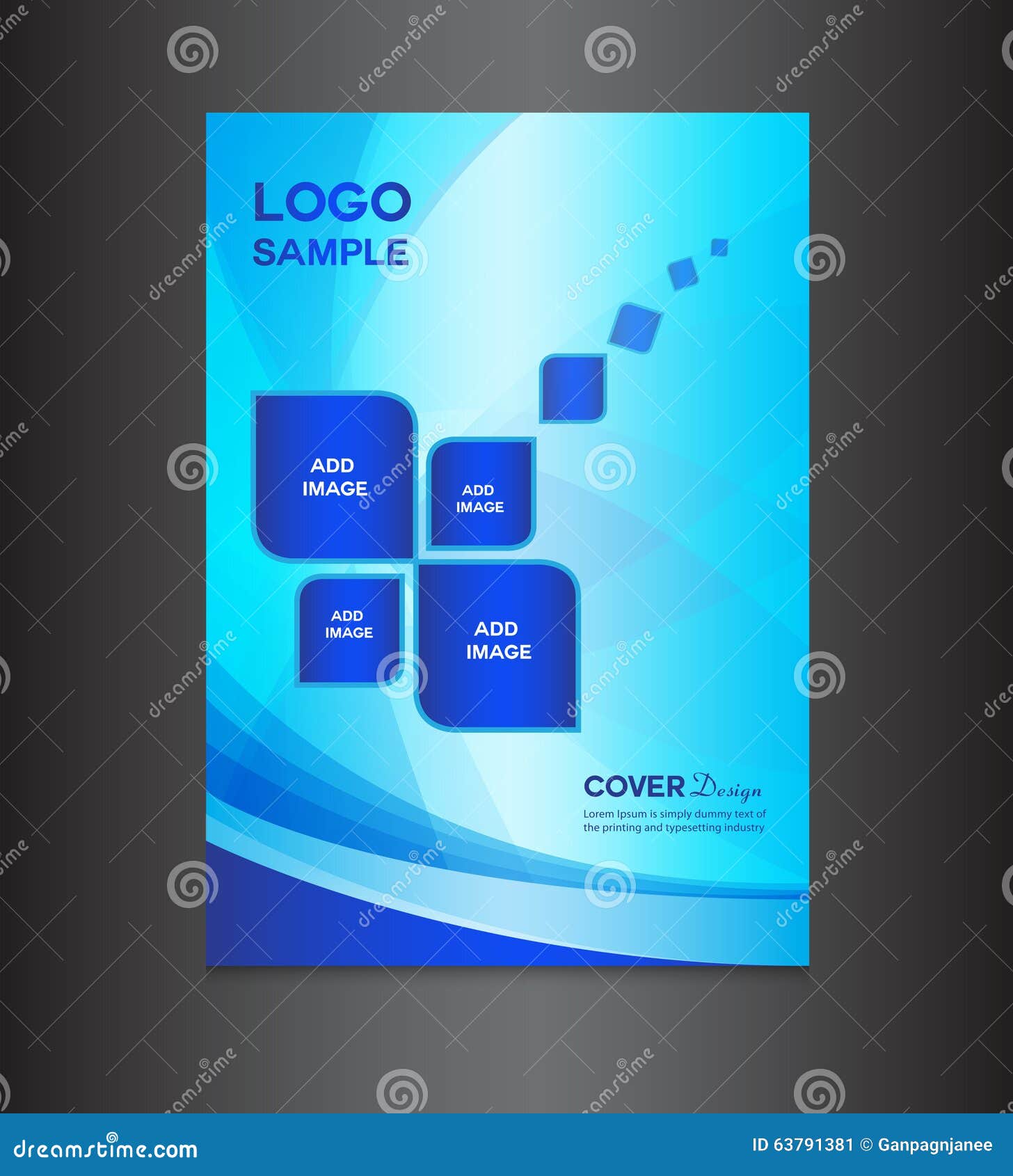 Blue Cover Design Template Vector Illustration Stock Vector ...
