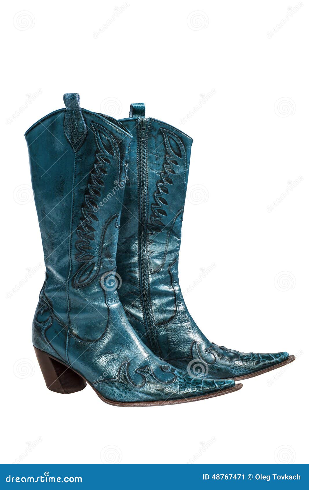 Blue cowboy boots stock image. Image of worn, vintage - 48767471