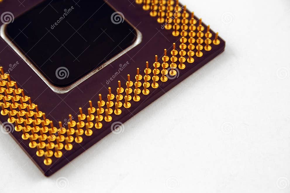 Blue CPU stock image. Image of gold, closeup, computer - 1762251