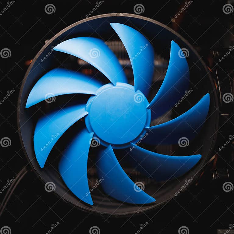 Blue Cpu Cooler Inside PC Case Stock Image - Image of modern, equipment ...