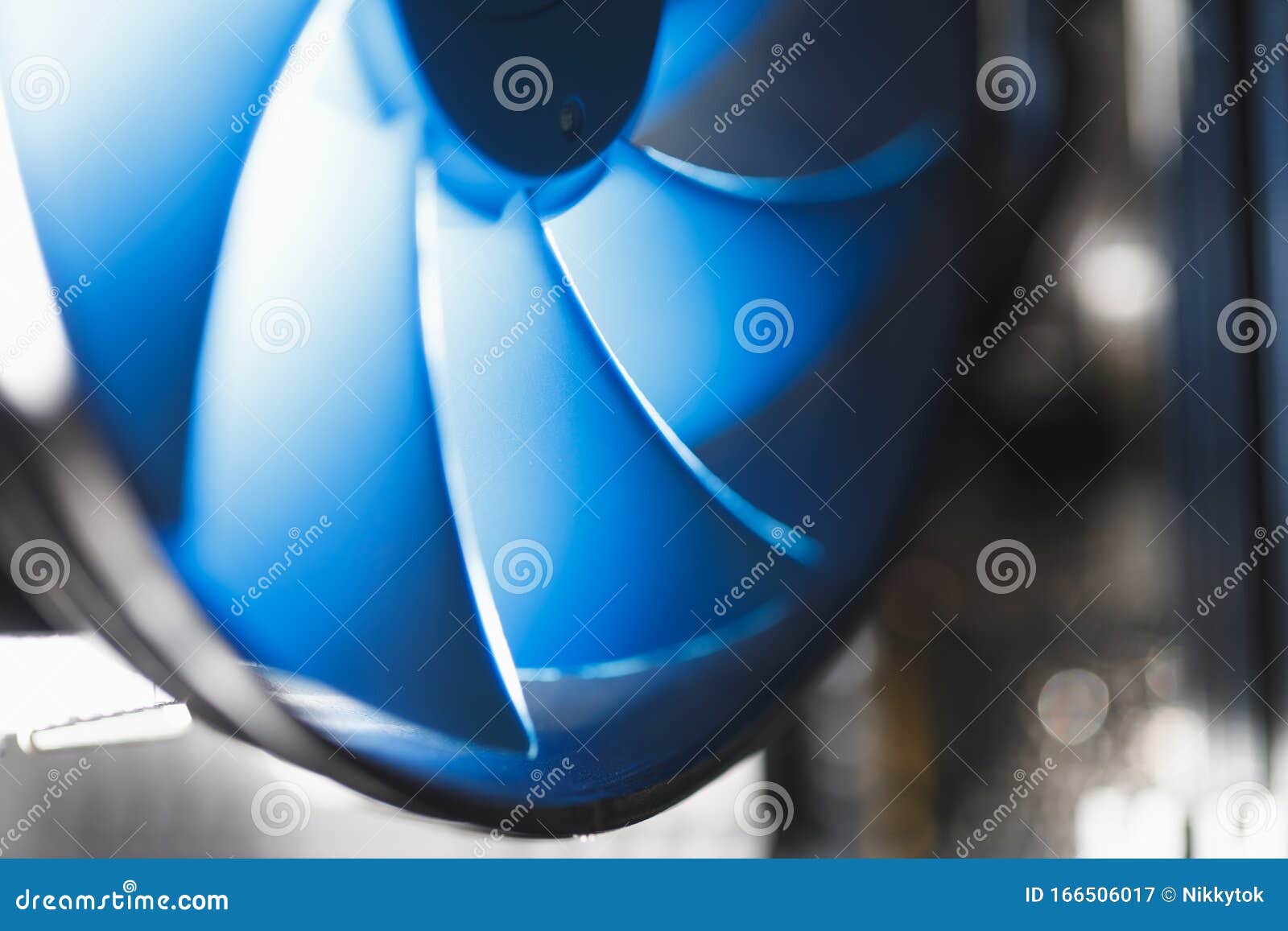 Blue Cpu Cooler Inside PC Case, Shiny Light Background Royalty-Free ...