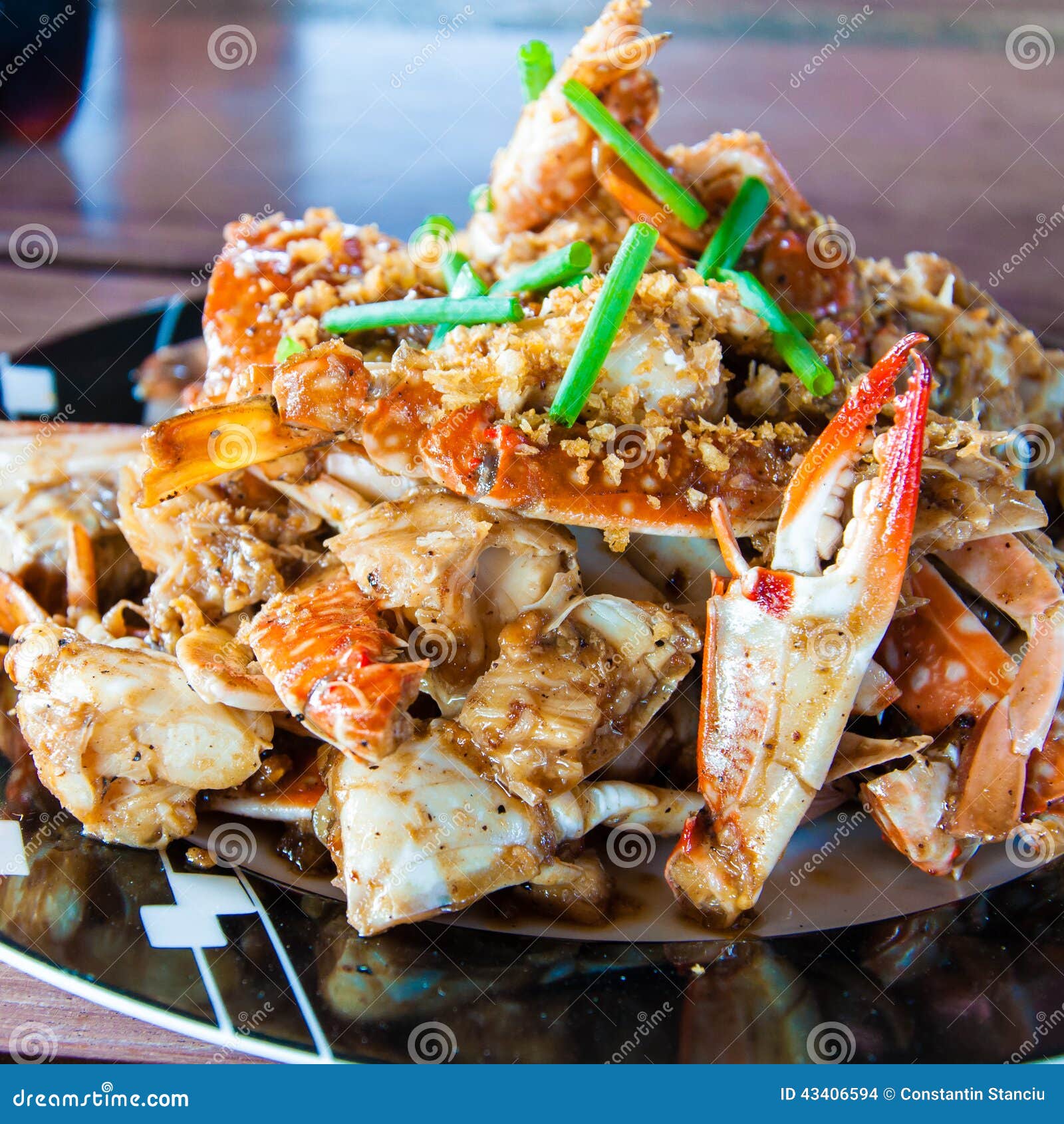 Blue Crab Cooked in Traditional Thai Style Stock Photo - Image of ...