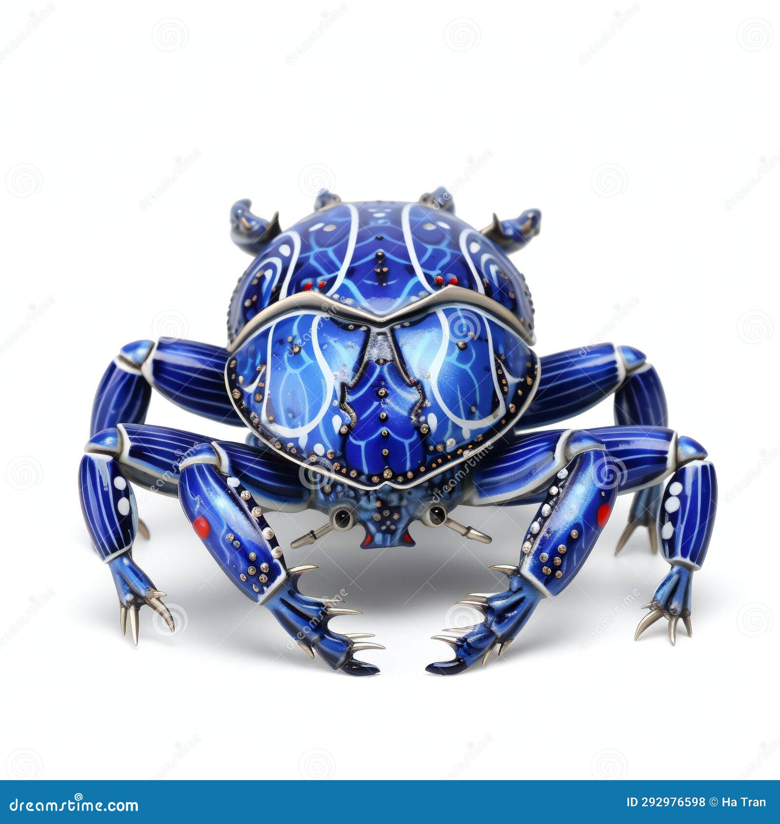 Blue Crab Isolated on White Background, Side View Stock Illustration ...